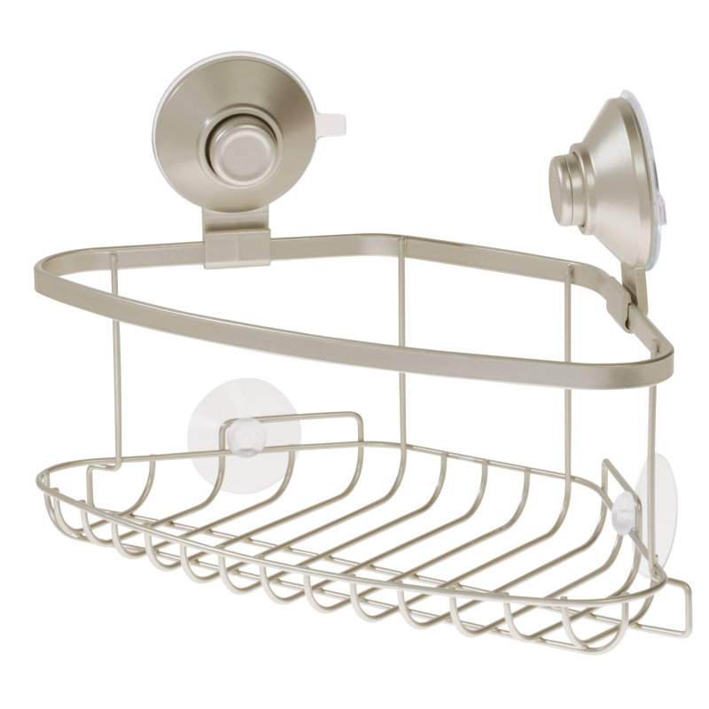 InterDesign iDesign Everett Push Lock Suction Corner Basket, Satin & Reviews | Wayfair